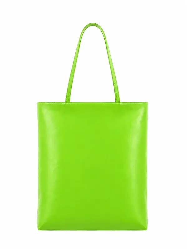 LA ROSE Leather Tote Bag Lime - Green