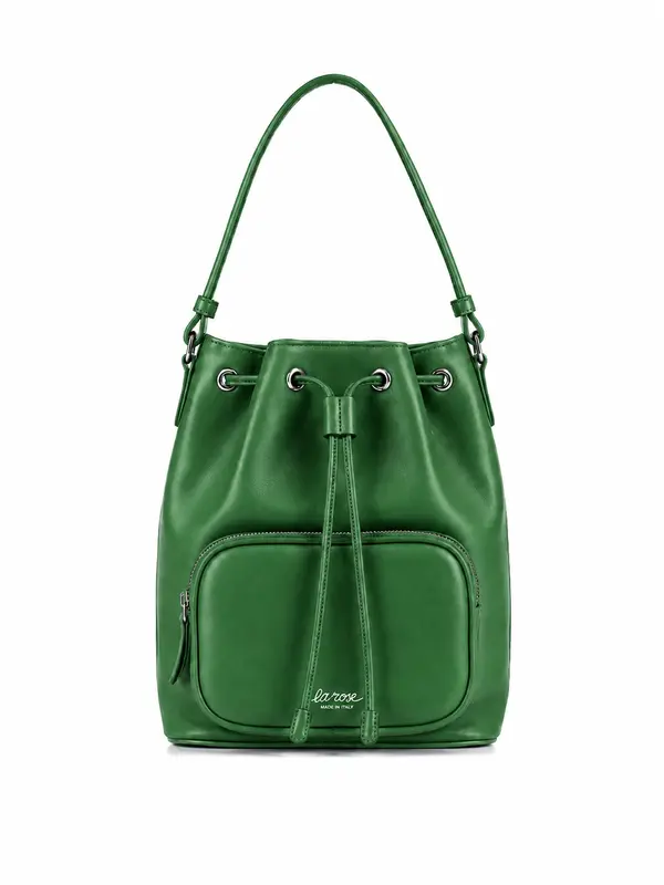 LA ROSE Leather Satchel Bag - Green