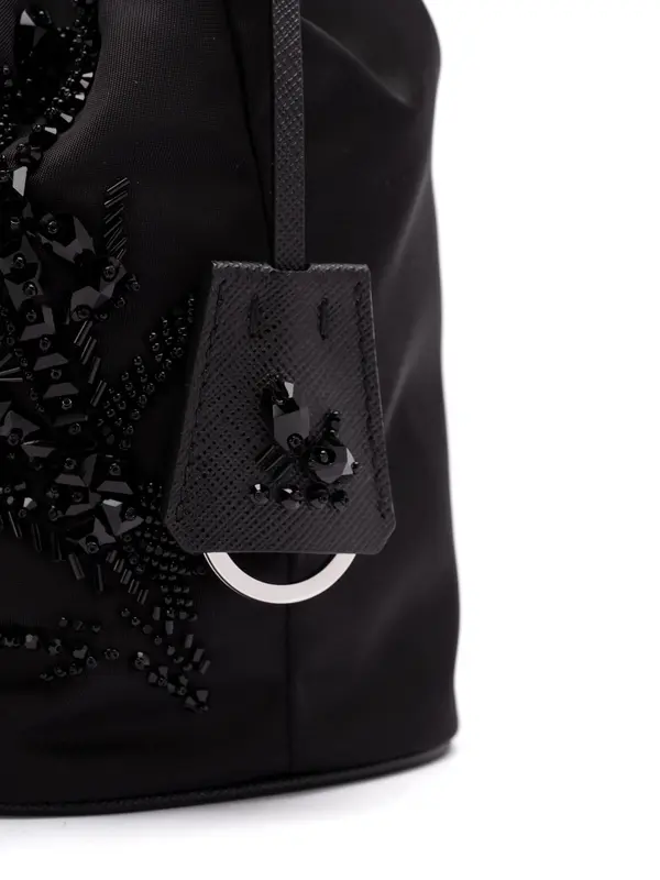 Prada Enamel Triangle Logo Tote Bag