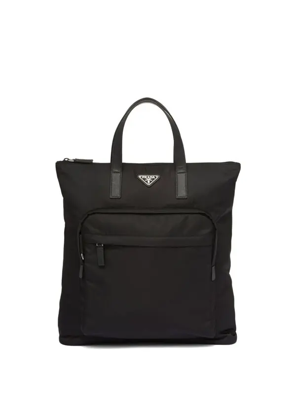 Prada Re Nylon Saffiano Leather Tote Bag