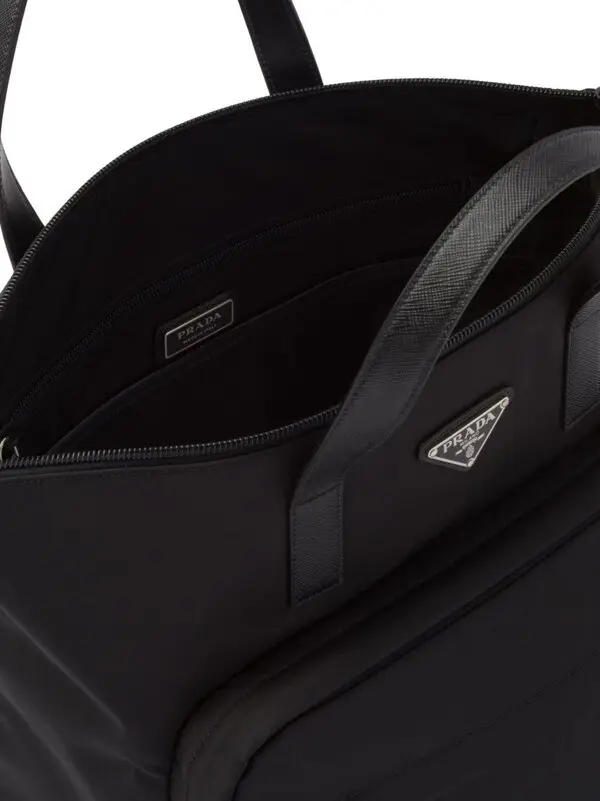 Prada Re Nylon Saffiano Leather Tote Bag