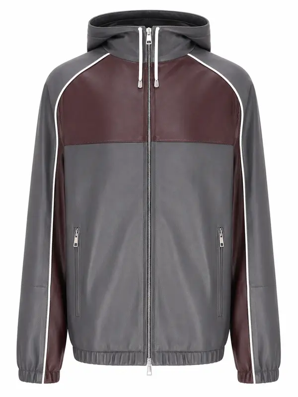 LA ROSE Hooded Leather Vintage Jacket