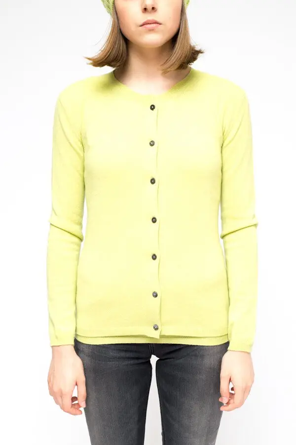 LA ROSE Cardigan Cashmere Asparagus - Green