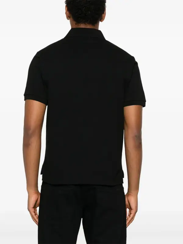 Saint Laurent Cassandre Embroidered Piqué Polo Shirt
