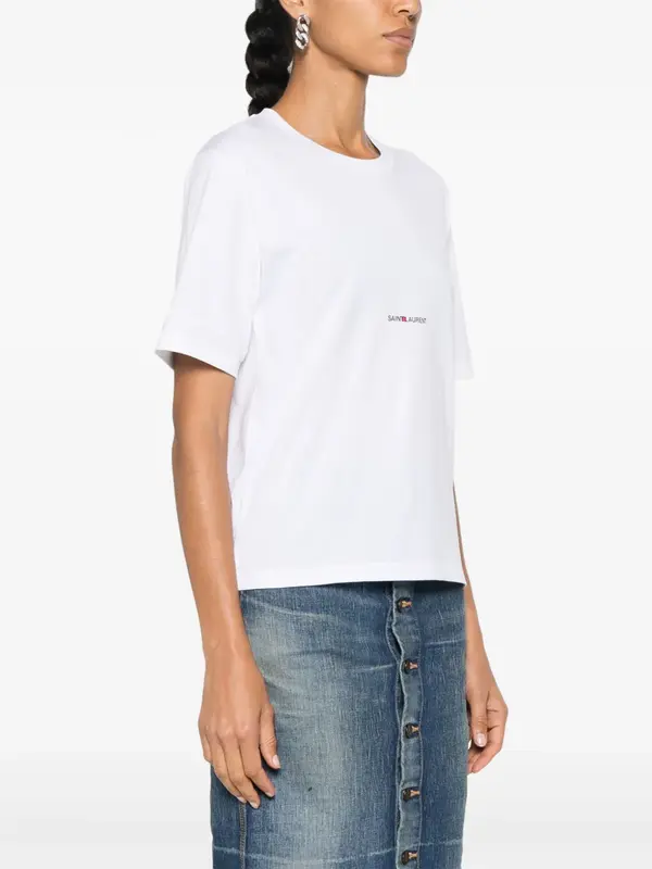Saint Laurent Logo Print T Shirt