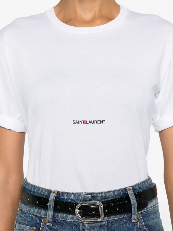 Saint Laurent Logo Print T Shirt