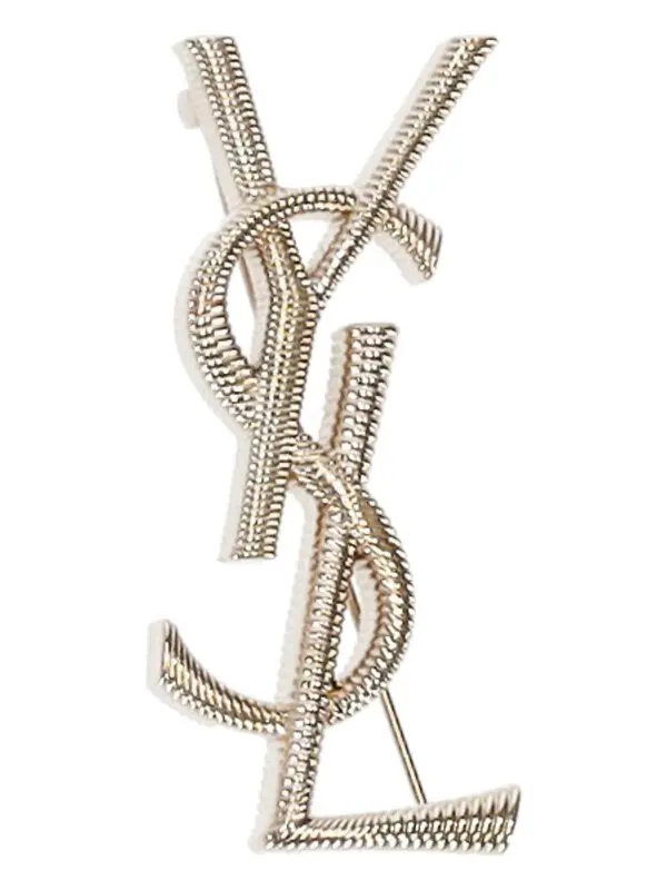 Saint Laurent Broche Cassandre Tubogaz Brass - Dore