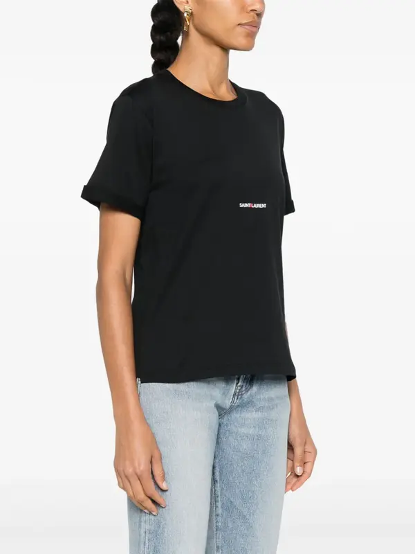 Saint Laurent Logo Print T Shirt