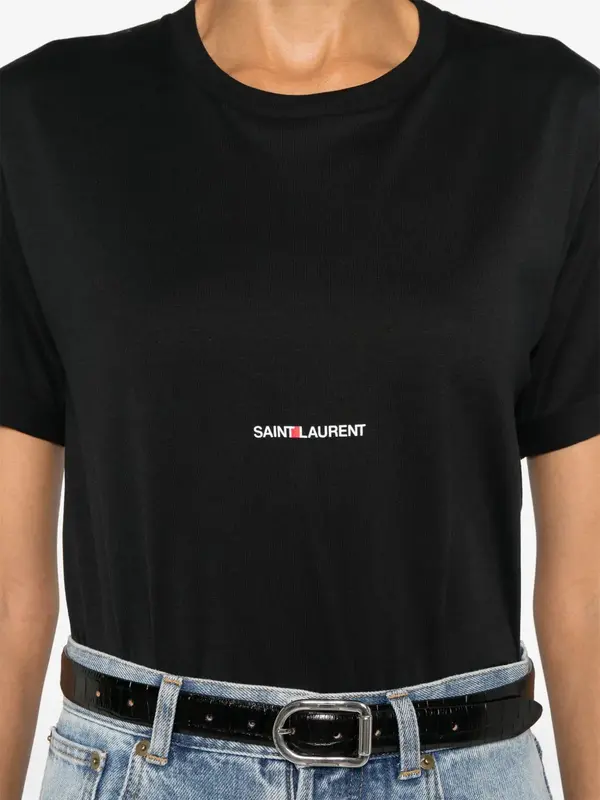 Saint Laurent Logo Print T Shirt