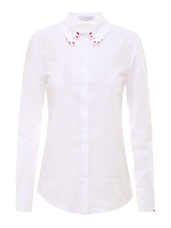 Vivetta Camicia Con Ricamo Collo, Mani E Polsi