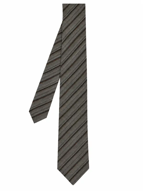 Paul Smith Tie Diagonal Stripe - Grey