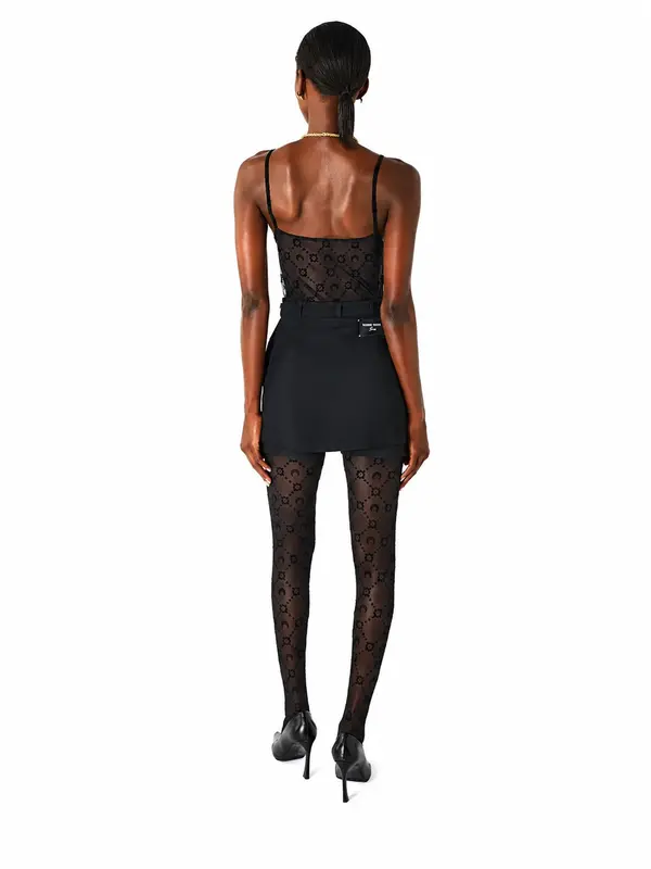 MARINE SERRE Moonogram Mesh Flock Straps Top