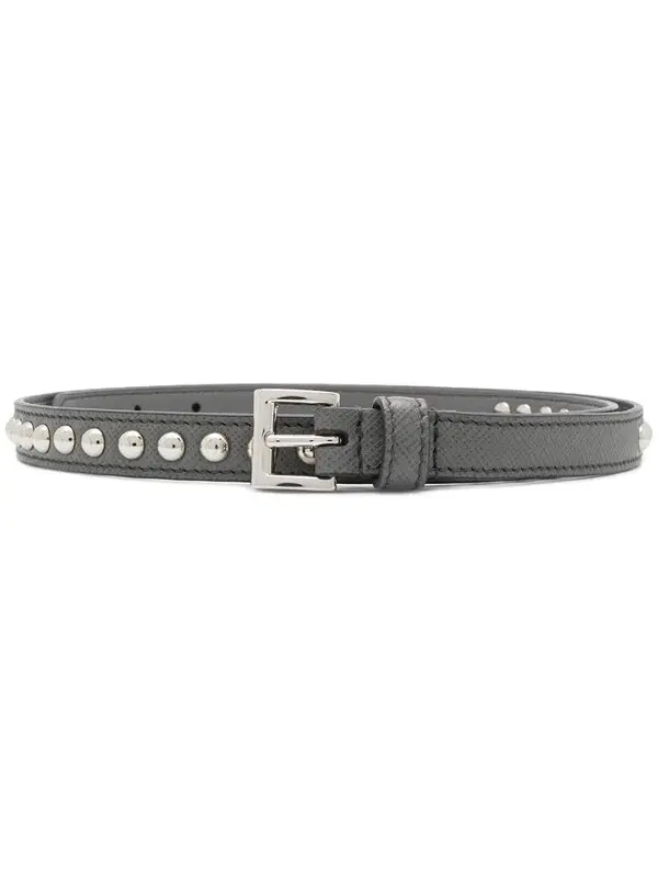 Prada Stud Detail Belt Grey - Marmo