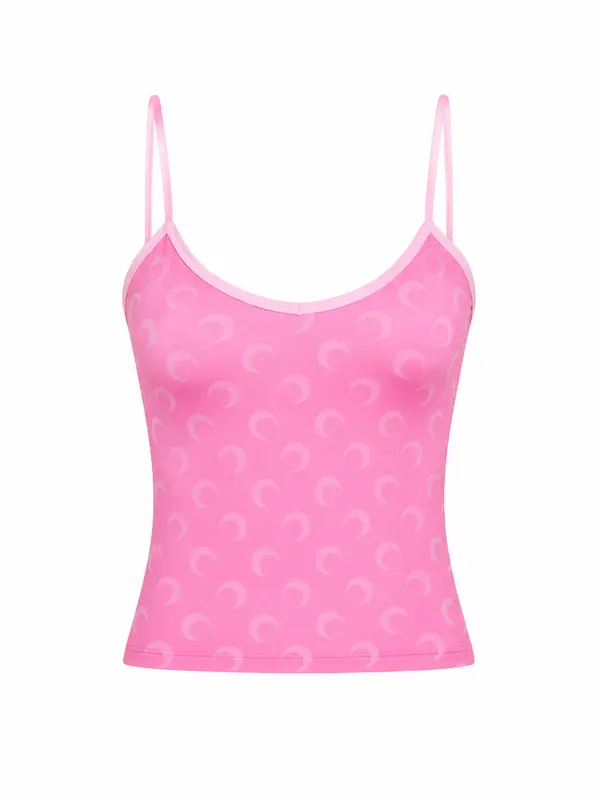 MARINE SERRE Moon Printed Jersey Straps Top