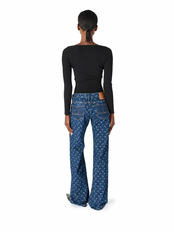 MARINE SERRE Denim Bootcut Jeans