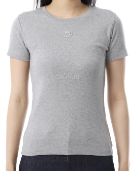MARINE SERRE Moon Logo Ribbed Jersey Baby Fit T Shirt - Grey