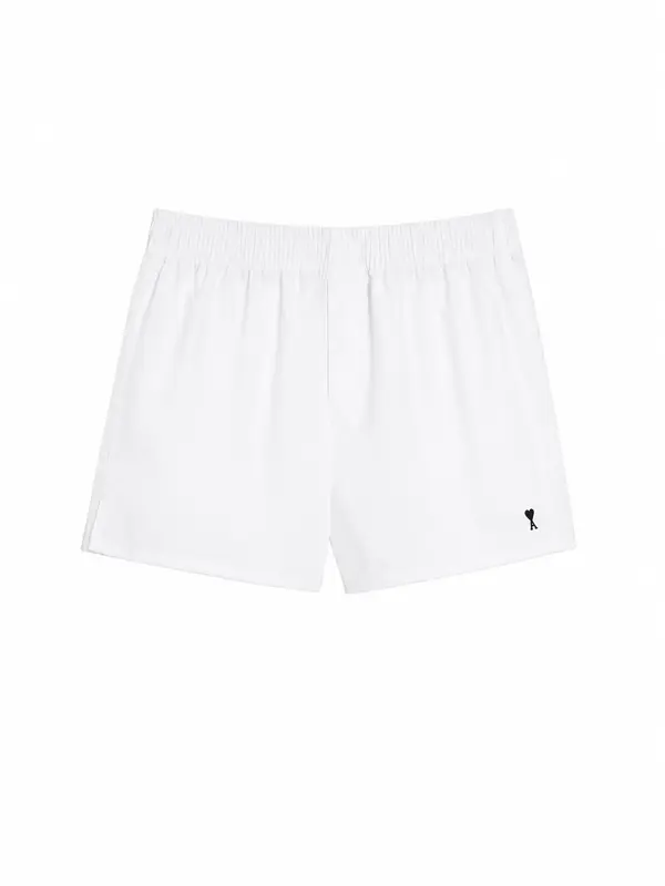 AMI Paris De Coeur Embroidery Shorts - Blanc