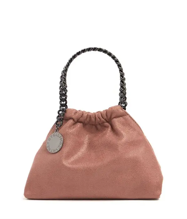 Stella McCartney Falabella Mini Drawstring Bag Eco Shaggy Deer W/dark Ruthenium Color Chain - Sienna
