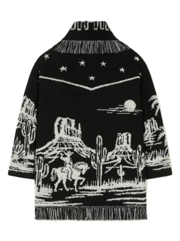 Alanui Canyon Spirit Cardigan - Black/chalk