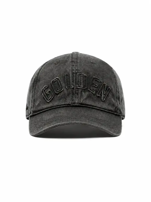 GOLDEN GOOSE Journey Baseball Cap/ Washed Cotton Twill / Golden Patch / Made In Italy - Anthracite