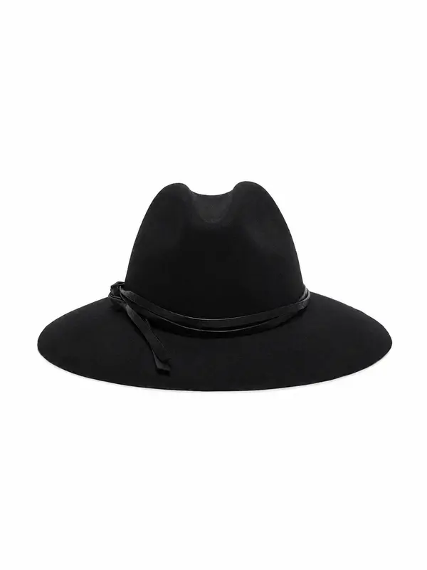 GOLDEN GOOSE Golden Fedora Hat Felt With Leather Belt - Black