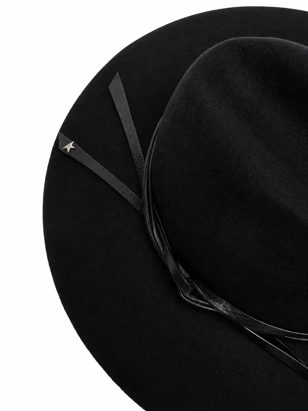 GOLDEN GOOSE Golden Fedora Hat Felt With Leather Belt