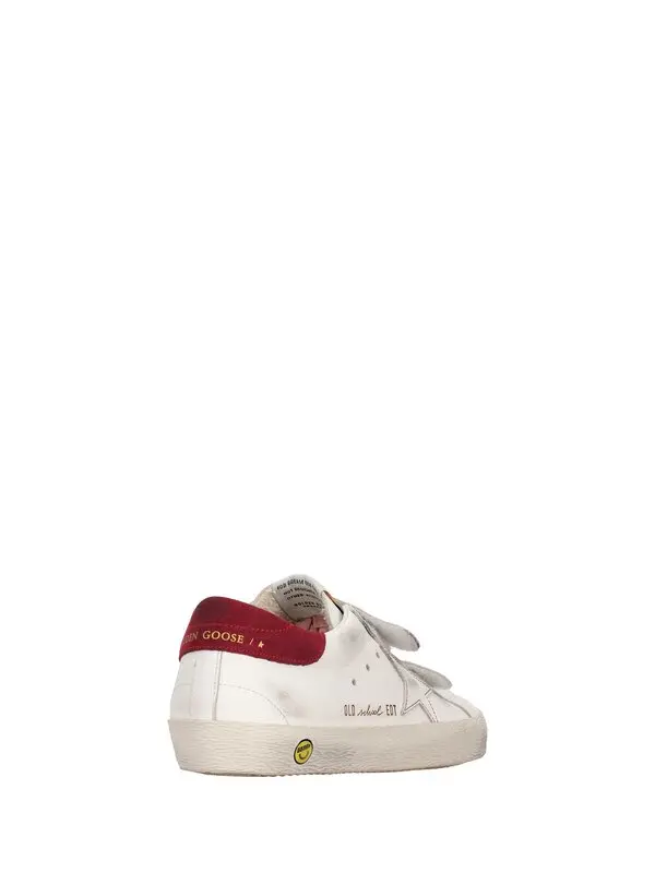 GOLDEN GOOSE Old School Leather Upper Toe Tongue Star And Strap Suede Heel