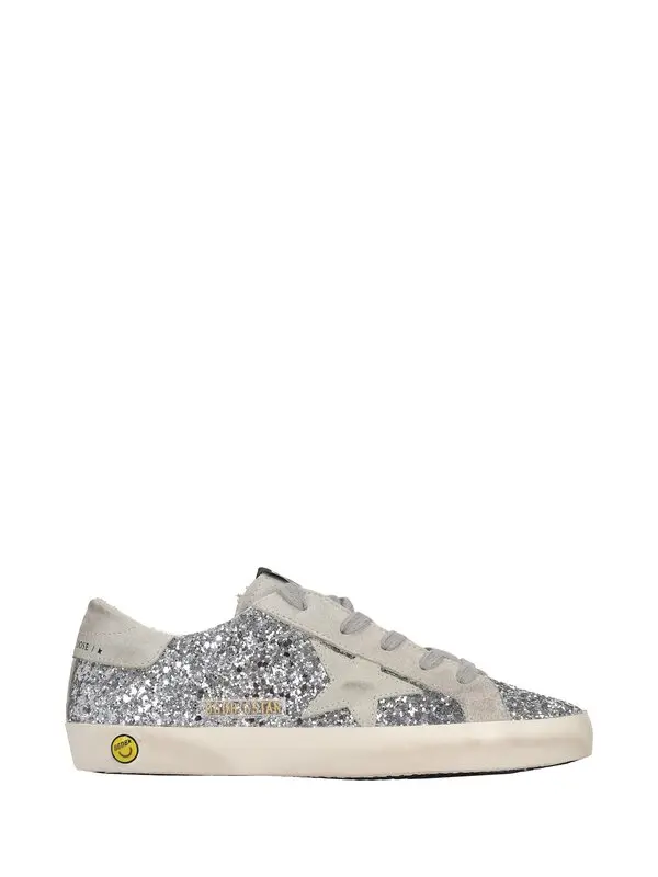 GOLDEN GOOSE Super Star Glitter Upper Suede Star And Heel