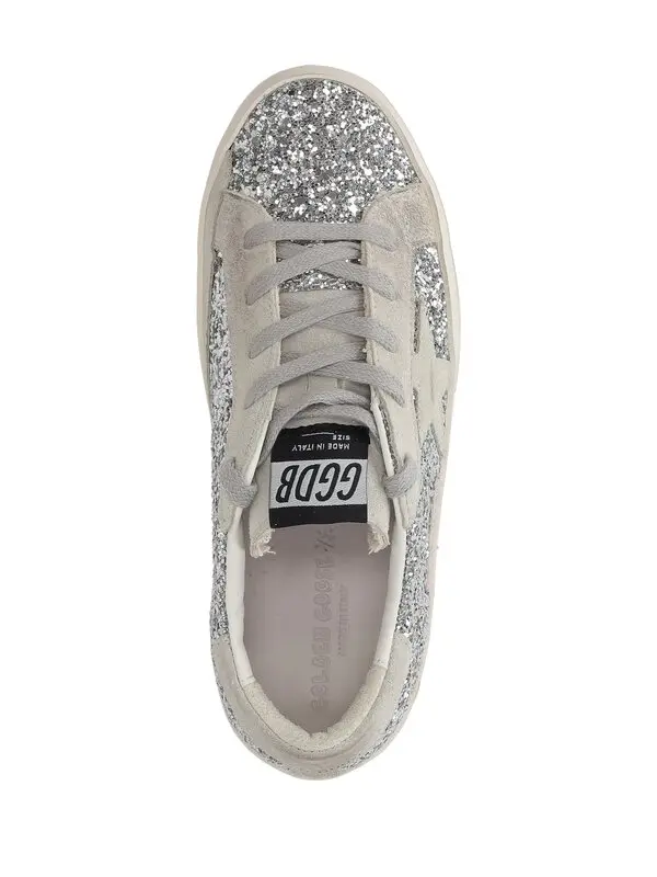 GOLDEN GOOSE Super Star Glitter Upper Suede Star And Heel