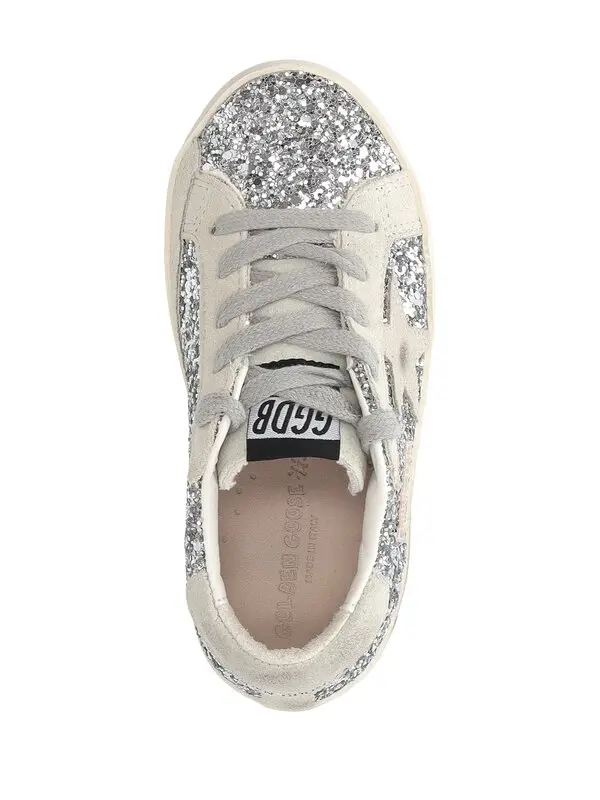 GOLDEN GOOSE Super Star Glitter Upper Suede Star And Heel