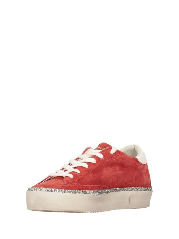 GOLDEN GOOSE Hi Star Suede Upper Leather Star And Heel With Glitter Foxing
