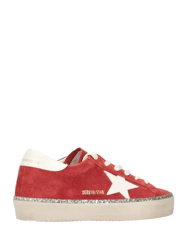 GOLDEN GOOSE Hi Star Suede Upper Leather Star And Heel With Glitter Foxing