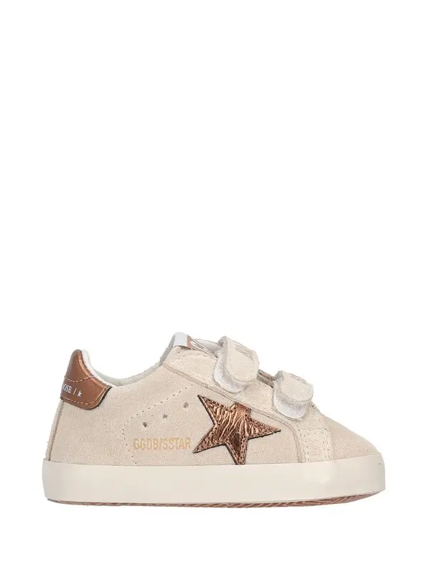 GOLDEN GOOSE Baby School Suede Upper Toe And Strap Laminated Star And Heel