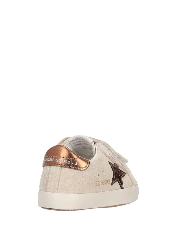 GOLDEN GOOSE Baby School Suede Upper Toe And Strap Laminated Star And Heel