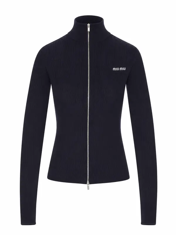 Miu Miu Maglieria Cotton Ribs F.18 - Bleu