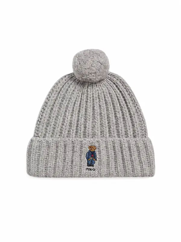 Ralph Lauren Wool Blend Denim Bear Hat