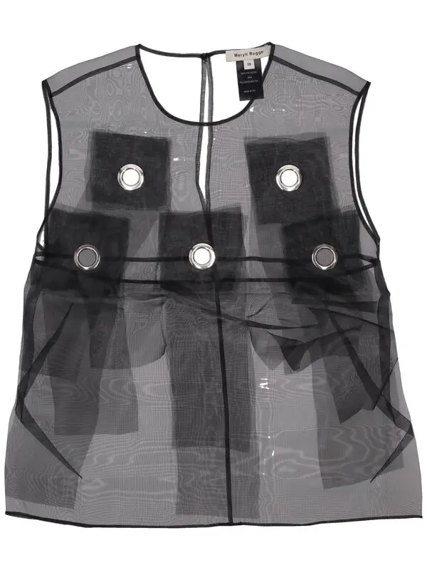MERYLL ROGGE Shift Top With Eyelets And Fringes