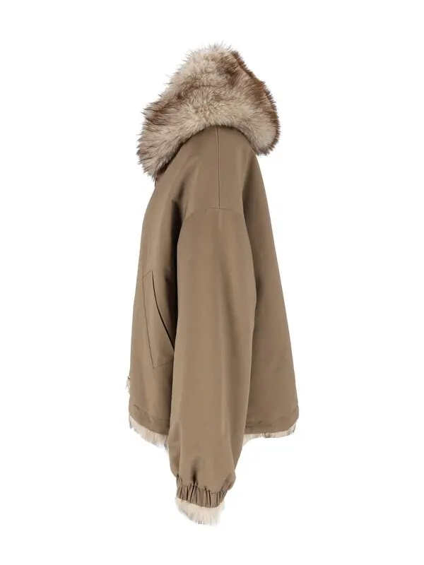BULLY Woman Fabric & Fake Fur Jacket