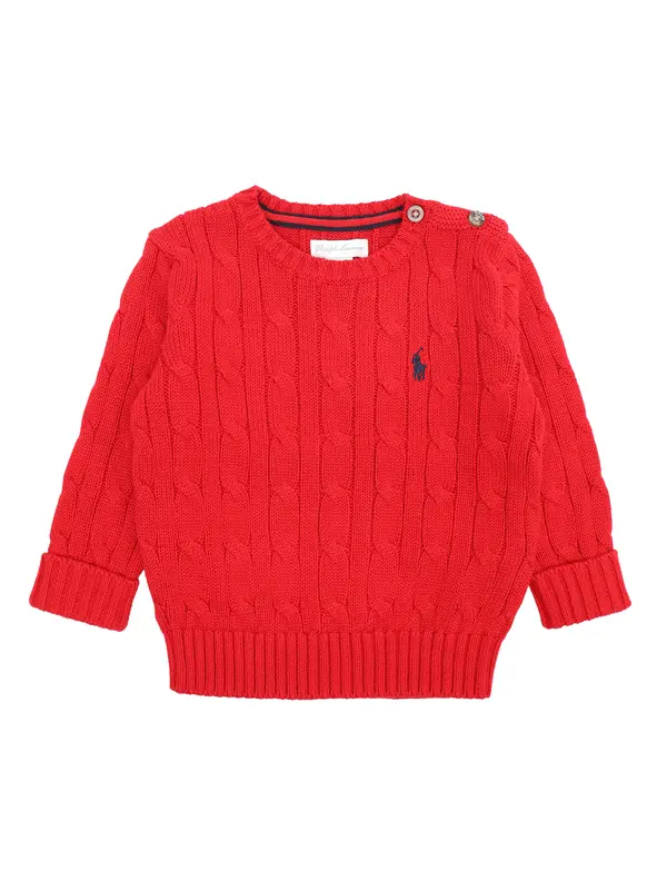 Polo Ralph Lauren Ls Cable Cn Tops Sweater - Red