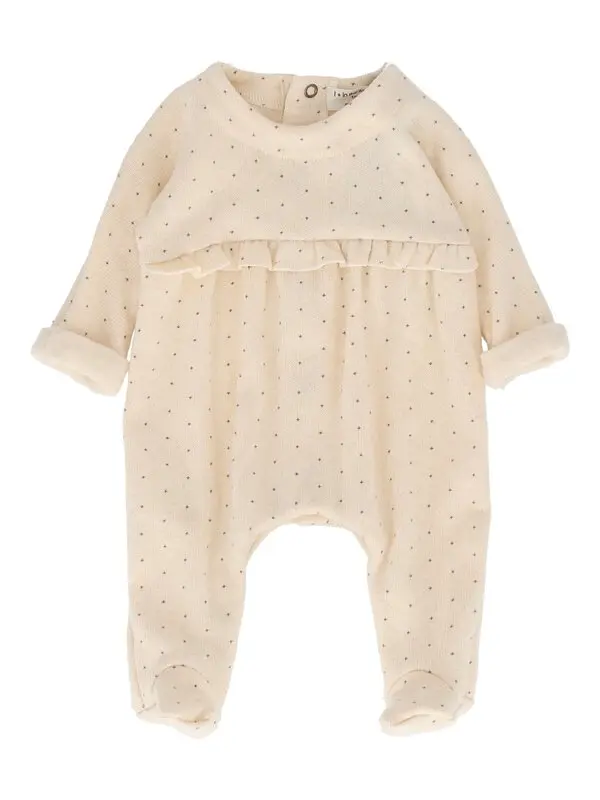 ONE MORE IN THE FAMILY Girly Jumpsuit W/feet - White