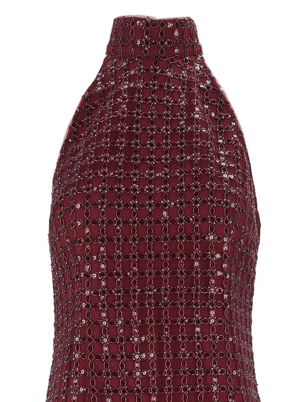 ROTATE BY BIRGER CHRISTENSEN Beaded Maxi Dress Zinfandel