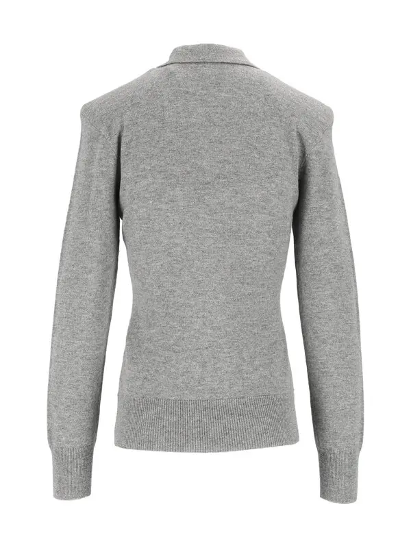 ROTATE BY BIRGER CHRISTENSEN Wool Longleeve Polo Frost Gray