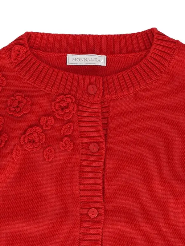 Monnalisa Cardigan Fiori 3 D Mix Woo