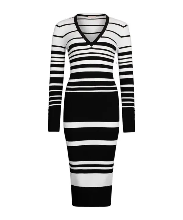 Liu Jo Striped Knit Dress - White/black