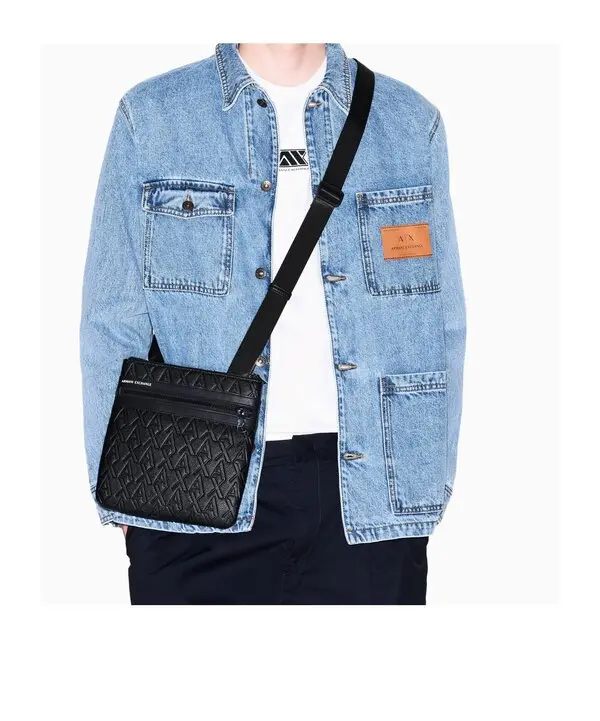 Armani Exchange Monogram-embossed Messenger Bag