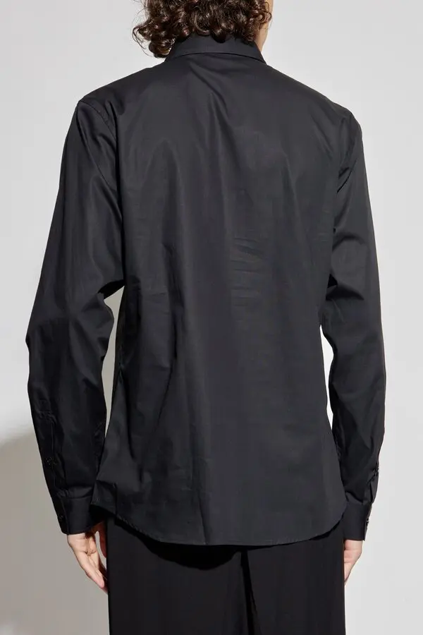 Versace Logo Embroidered Long-sleeved Shirt
