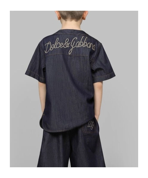 Dolce & Gabbana Logo-embroidered Denim Shirt