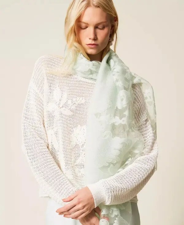 TWINSET Floral Jacquard Scarf