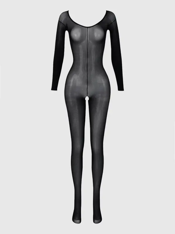 Frederick's Of Hollywood Full Body Crotchless Hosiery - Black