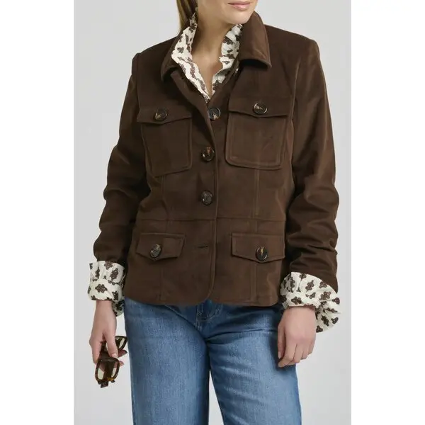 SHIRTY Velvet Twill Utility Jacket - Chocolate